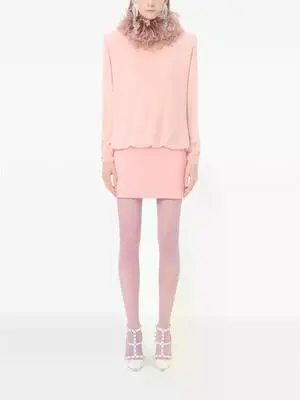 Valentino Garavani Feather-trim Georgette Mini Dress