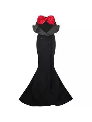 Moschino Rosette-detail Maxi Dress - Black