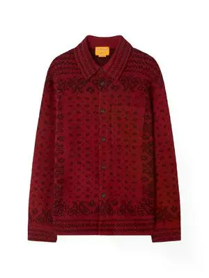 Guest In Residence Paisley-print Cashmere Shirt - Red