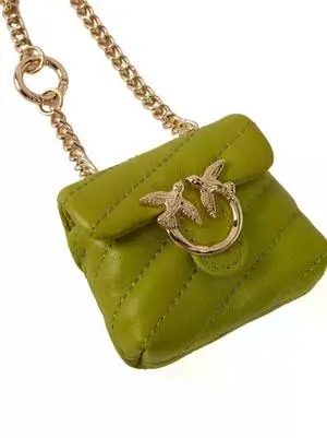 Pinko Nano Love Puff Bag Accessory In Nappa Leather - Green