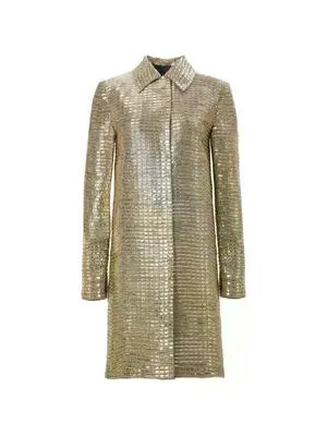 Carolina Herrera Sequin-embellished Silk Coat - Gold