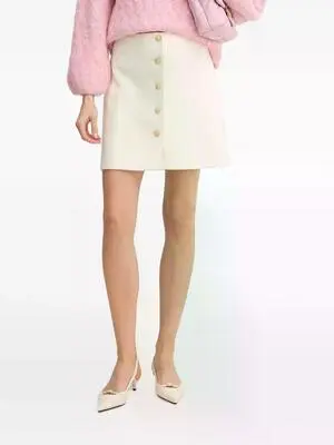 MORGAN Buttoned-details Mini Skirt - Neutrals