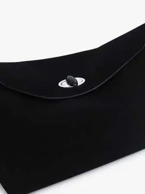 Christopher Esber Turnlock Suede Shoulder Bag - Black