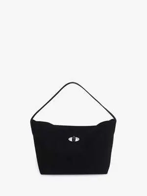 Christopher Esber Turnlock Suede Shoulder Bag - Black