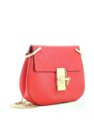 Chloé Drew Leather Mini Crossbody Bag - Red