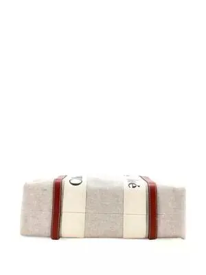 Chloé Woody Canvas With Leather Medium Tote Bag