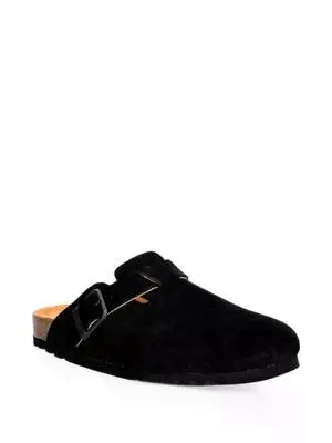 DR. SCHOLL'S SHOES Olivier Buckle-fastening Suede Clogs - Black