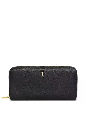 TRUSSARDI Cameo Logo-plaque Pebbled-effect Wallet - Black