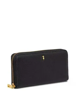 TRUSSARDI Cameo Logo-plaque Pebbled-effect Wallet