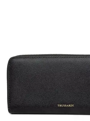 TRUSSARDI Cameo Logo-plaque Pebbled-effect Wallet