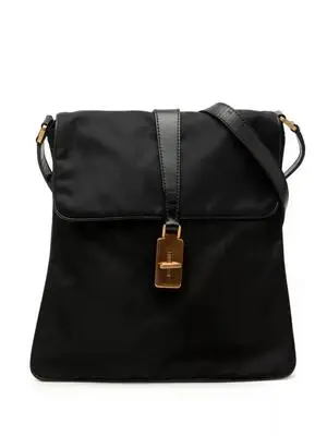 Prada 2000-2013 Vitello Trimmed Tessuto Messenger Bag Crossbody Bag