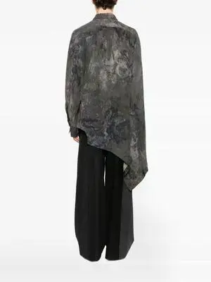 ZIGGY CHEN Abstract-print Asymmetric Shirt