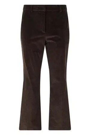 Max Mara Weekend Flared Pants With High Waist In Soft Stretch Cotton
