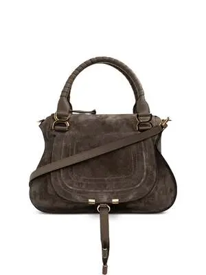 Chloé Marcie Suede Top-handle Shoulder Bag - Nickelgrey