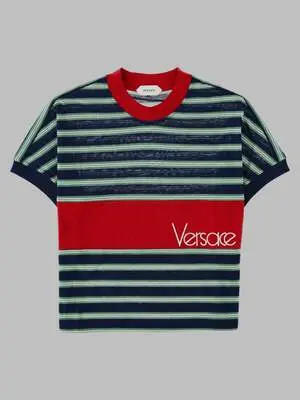Versace Multicolored Cotton T-shirt Made In Italy - Multicolour