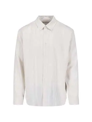 Our Legacy Scream Stripe Ceremony Viscose Shirt - Cream
