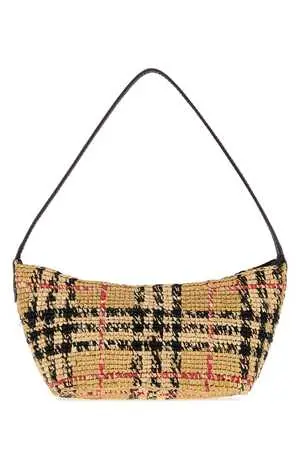 Burberry Raffia Mini Margate Shoulder Handbag