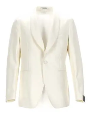 Tagliatore Shawl Lapel Single-button Blazer - White
