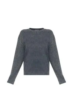 Balenciaga Ribbed Knit Crewneck Sweater - Lightblue
