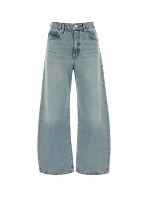 FRAME Wide-leg Bow Jeans In Cotton Denim