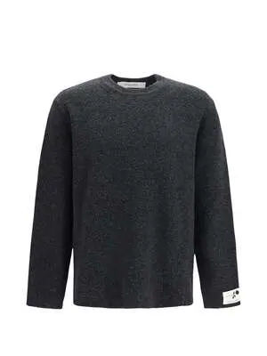 GOLDEN GOOSE Journey Merino Wool Sweater With Patch Detail - Grey
