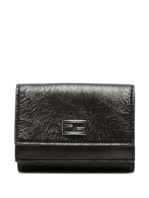 Fendi Mini Trifold Vitelio Jamie Leather Wallet - Nero