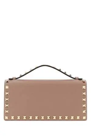 Valentino Garavani Antiqued Leather Rockstud Handbag For - Pink