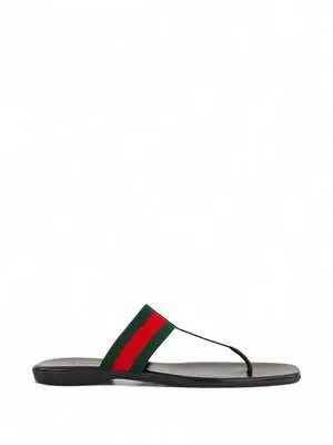 Gucci Polyester Thong Sandals With Rubber Sole - Vrvblackbl