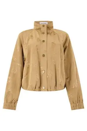 Veronica Beard Floral Jacquard Mini Cropped Button-front Jacket
