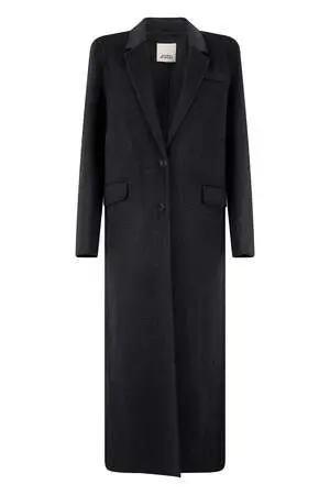Isabel Marant Étoile Long Wool-cashmere Open-front Jacket - Black