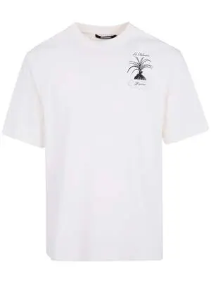 Jacquemus Regular-fit Crew Neck Graphic Print Cotton T-shirt - White