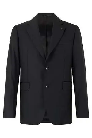 Tagliatore Single-breasted Suit In Virgin Wool, Lapel Jacket With Trousers - Black