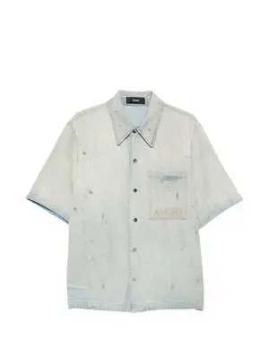 Amiri Amiri Crystal-Embellished Logo-Patch Shirt Perfantind
