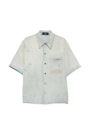 Amiri Crystal-embellished Logo-patch Shirt