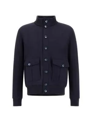 Herno Button-front Knit Cardigan Jacket - Blunavy