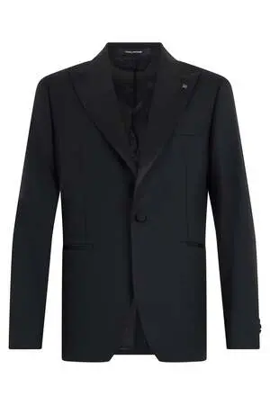 Tagliatore Complete Virgin Wool Suit, Notch Lapel Single-breasted Jacket & Trousers - Black
