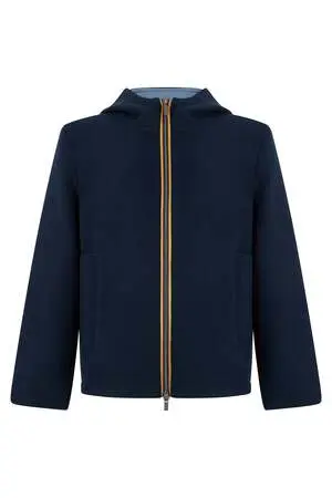 K-WAY Claude Hooded Lightweight Zip Jacket - Blue