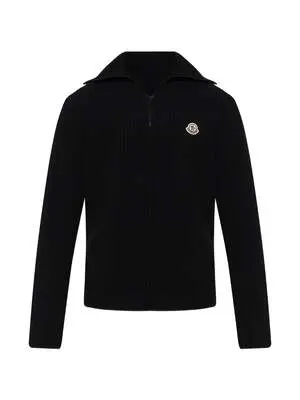 Moncler Half-zip Mock Neck Knit Sweater - Black