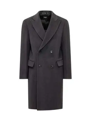 BOSS Alpaca Blend Peak-front Jacket - Open Blue