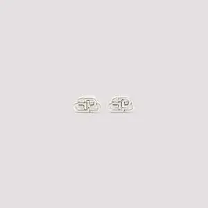 Balenciaga Mini Bb Stud Earrings - Metallic