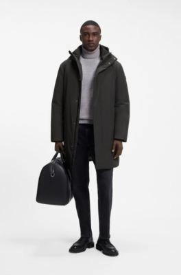 BOSS Hooded Down Jacket In Water-repellent Fabric