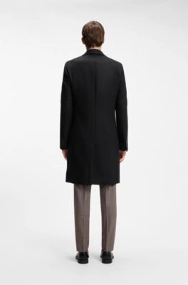 BOSS Slim-fit Coat In A Wool Blend