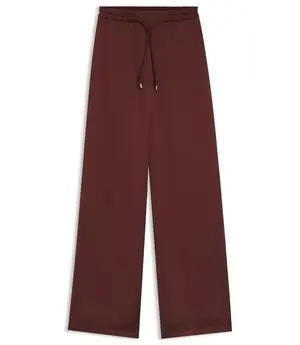 Hugo Relaxed-fit Pants In Satin With Drawstring Waist - Brown