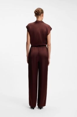 Hugo Relaxed-fit Pants In Satin With Drawstring Waist