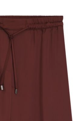 Hugo Relaxed-fit Pants In Satin With Drawstring Waist