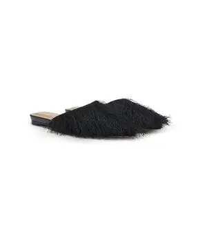 BOSS Pointed-toe Mules With Frayed Trim