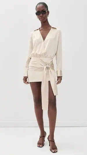 REFORMATION Manhattan Silk Dress
