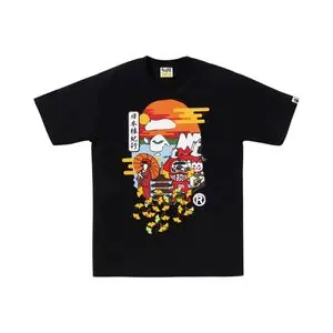 A BATHING APE Japan Culture Autumn Ape Head Tee - Black