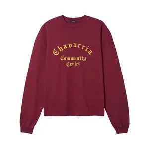 WILLY CHAVARRIA Community Center Long-sleeve Buffalo Tee 'bordeaux - Purple