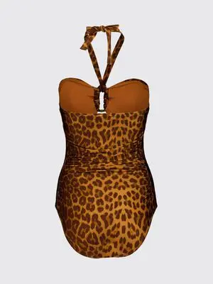 Zimmermann Animal Print One-piece Swimsuit With Sweetheart Neckline And Ring
